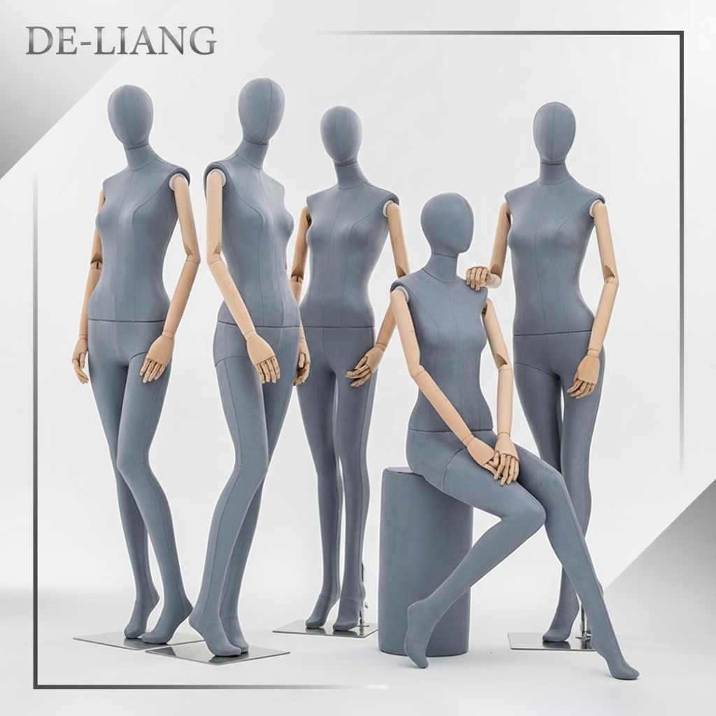 Grey Suede Female Mannequin - Luxury Adjustable Display | DE-LIANG – DE ...
