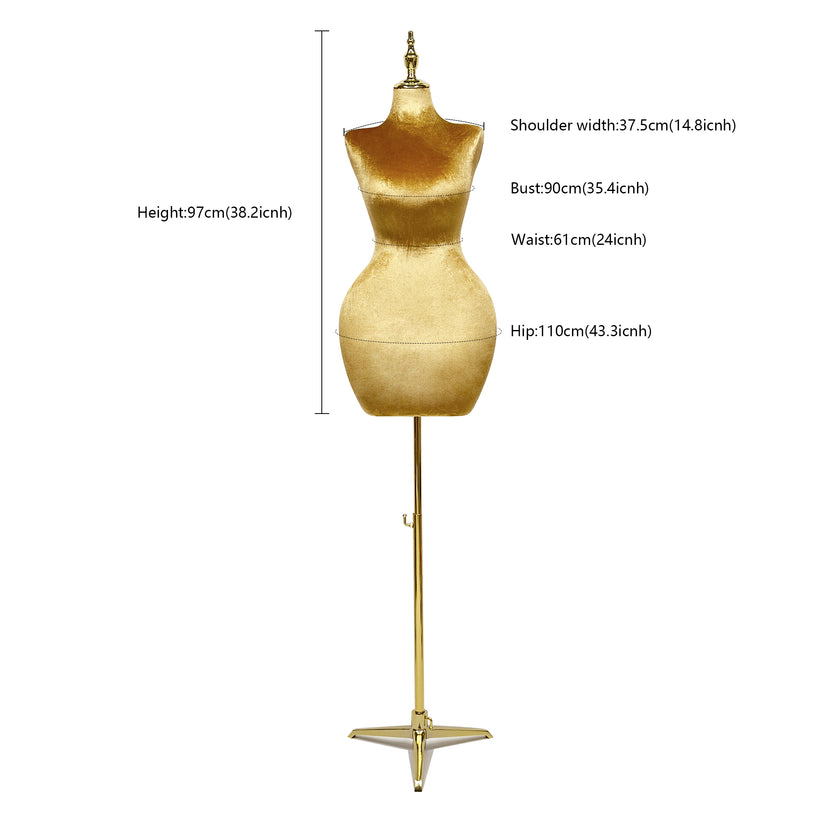 Satin Female Half Body Mannequin - Adjustable Slim Waist – DE-LIANG ...