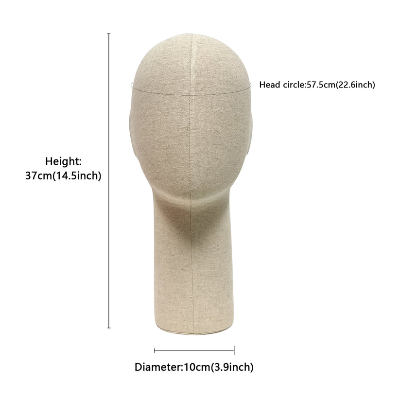 DLH1908 Head Mannequin,head dummy,Grey Linen Fabric Mannequin Head for ...