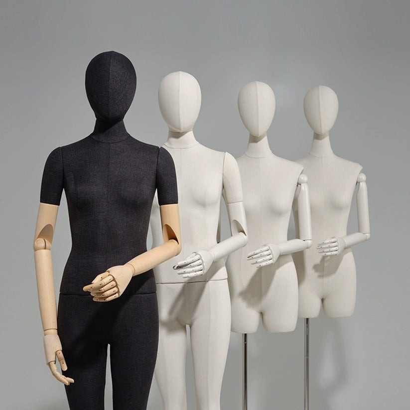Luxury Linen Female Full Body Mannequin,Black/White Standing Dress Fro ...