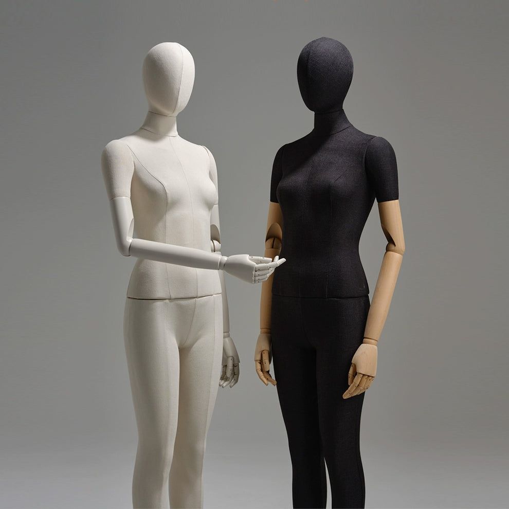 Luxury Linen Female Full Body Mannequin,Black/White Standing Dress Fro ...