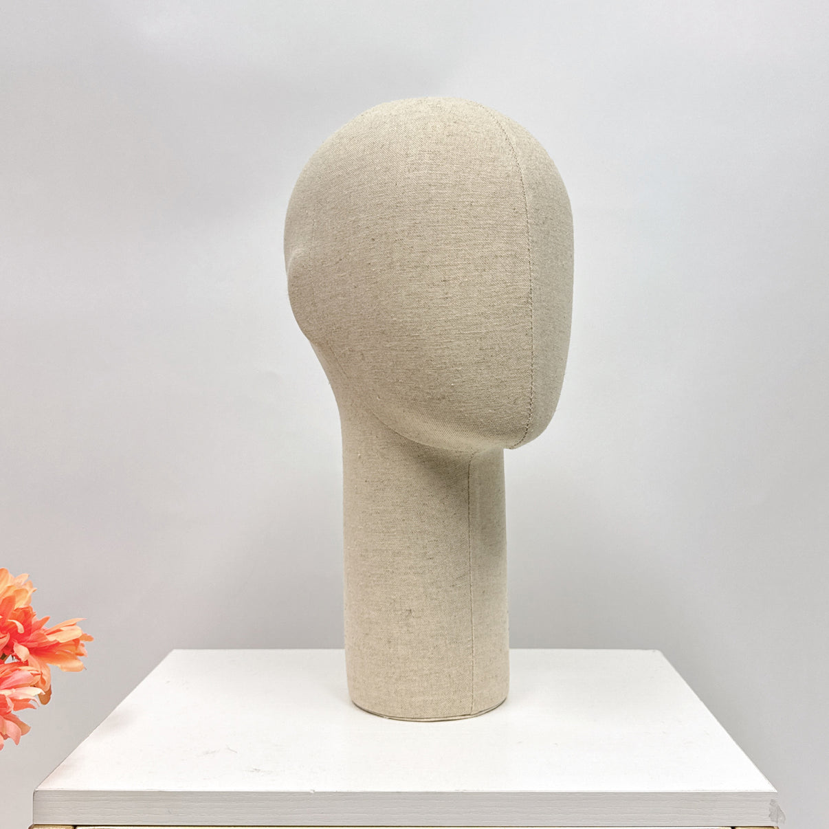 DLH1908 Head Mannequin,head dummy,Grey Linen Fabric Mannequin Head for ...