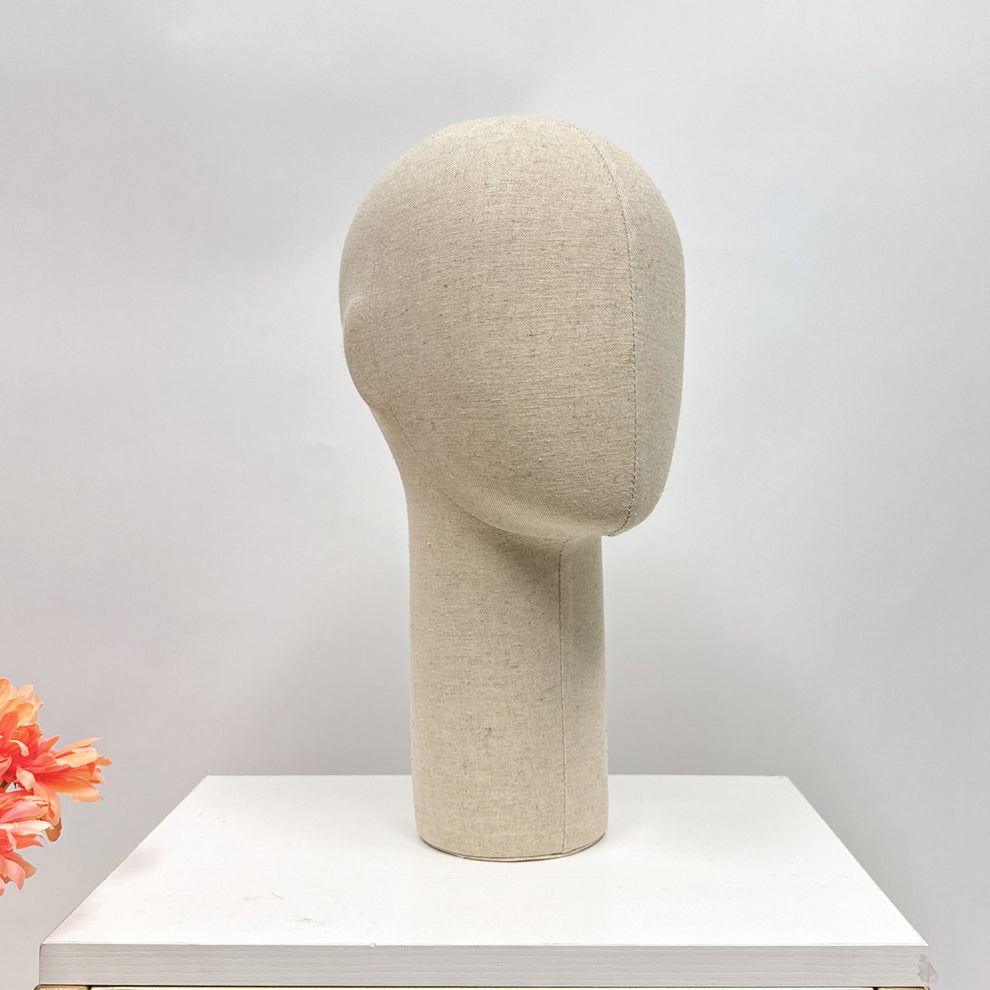 DLH1908 Head Mannequin,head dummy,Grey Linen Fabric Mannequin Head for ...