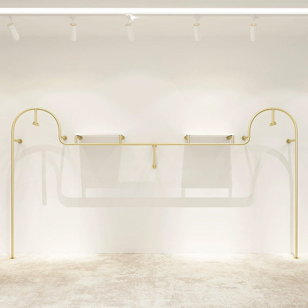 DE-LIANG Luxury Gold Clothing Display Rack,Heavy-Duty Floor-Standing G ...