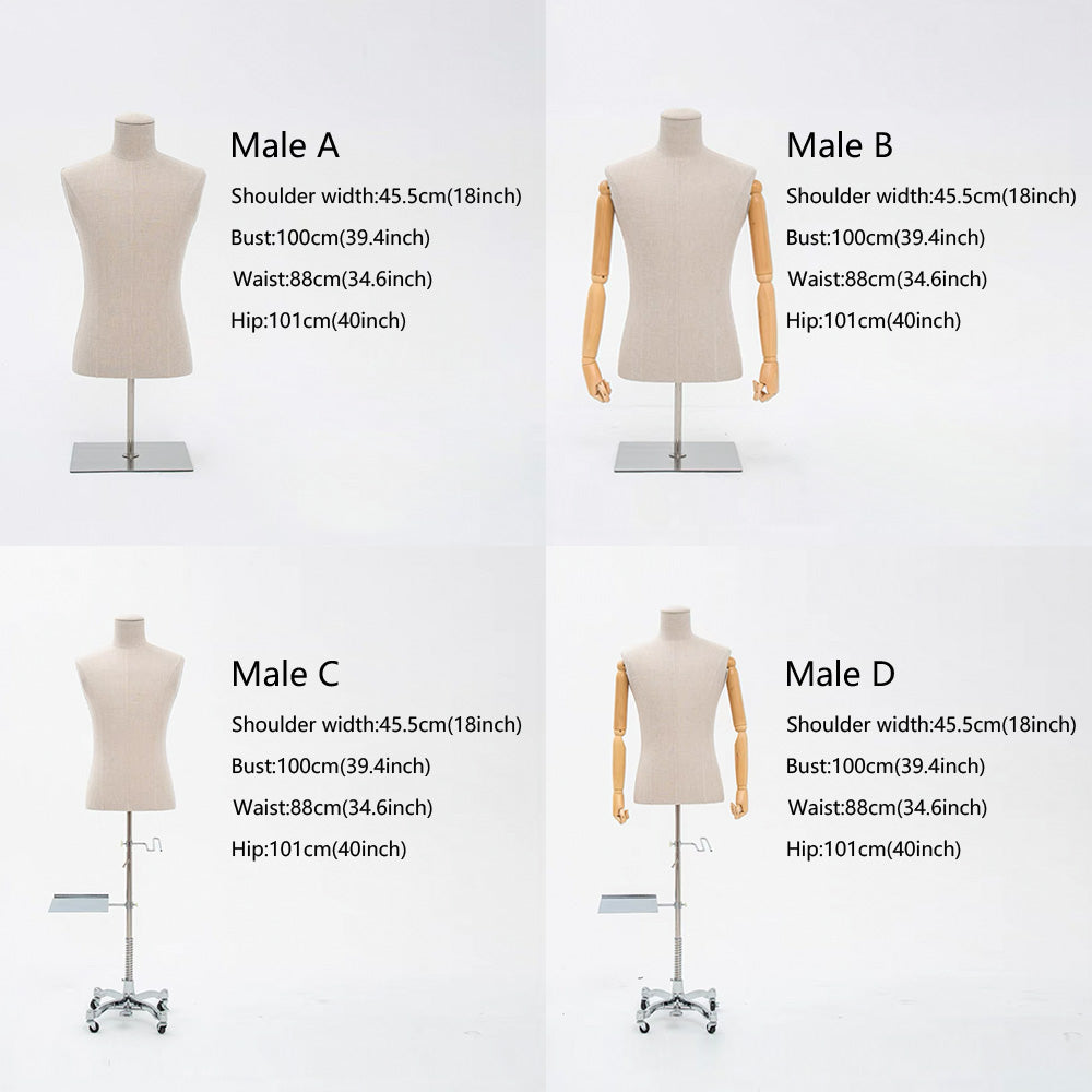 DE-LIANG Female Headless Mannequins Torso With Removeable Wooden Arms ...