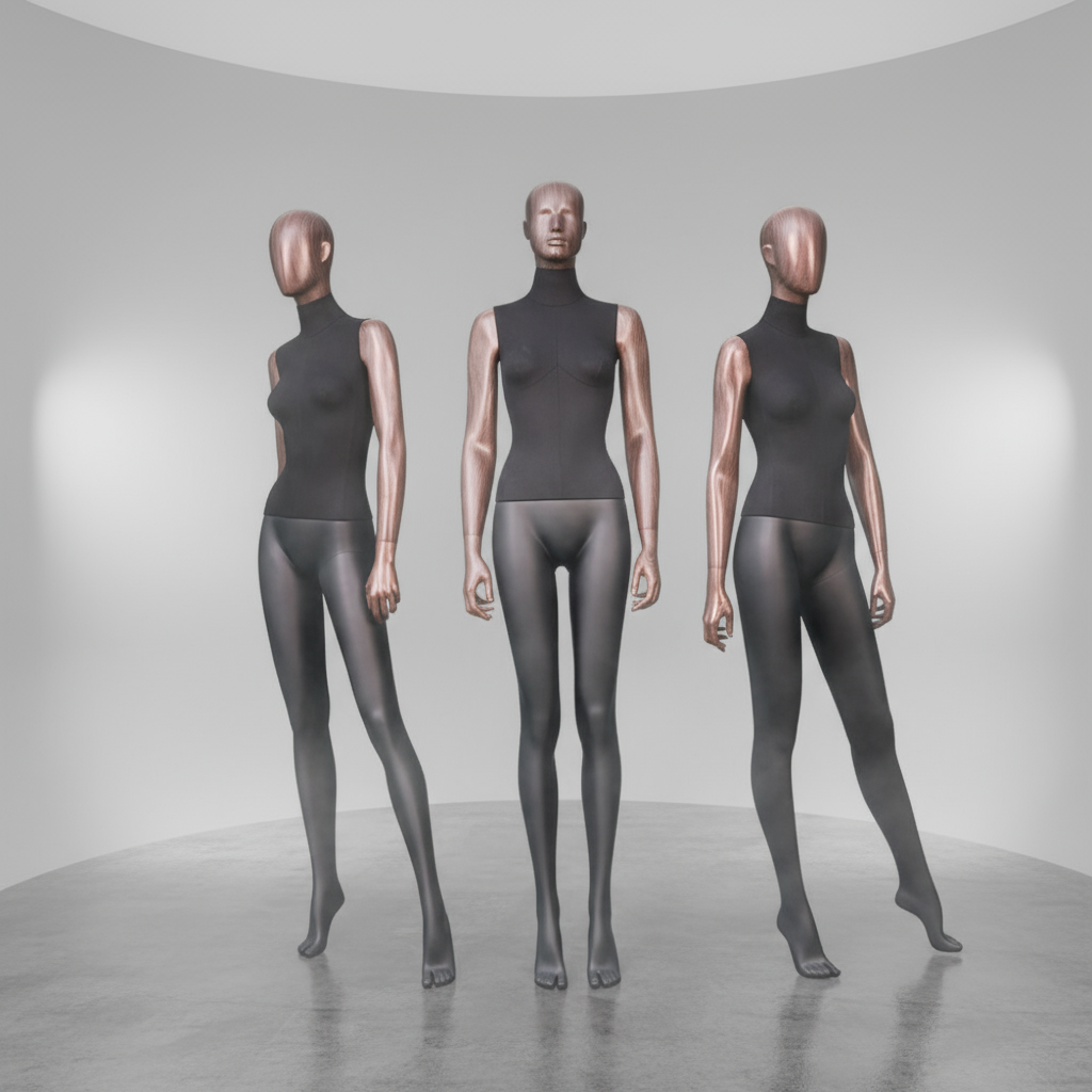 DE-LIANG Female Full Body Mannequin with Rose Gold Arms,Abstract Head ...