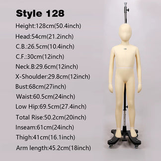 DE-LIANG Professional Child Full Body Dress Form – Adjustable Kids Man ...