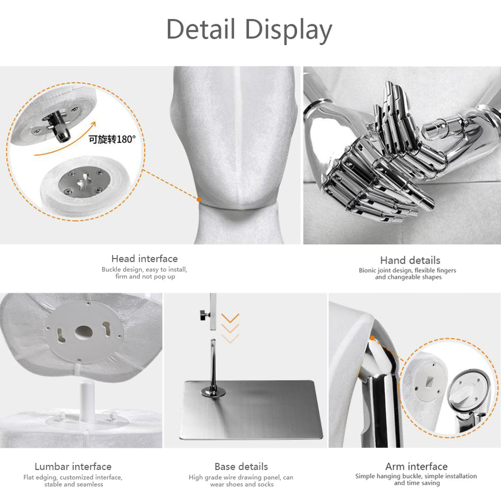 Luxury Male Full Body Mannequin,Velvet Male Mannequin Display with Head ...