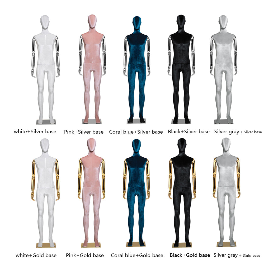 Luxury Male Full Body Mannequin,Velvet Male Mannequin Display with Head ...
