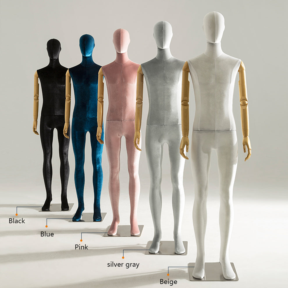 Luxury Male Full Body Mannequin,Velvet Male Mannequin Display with Head ...