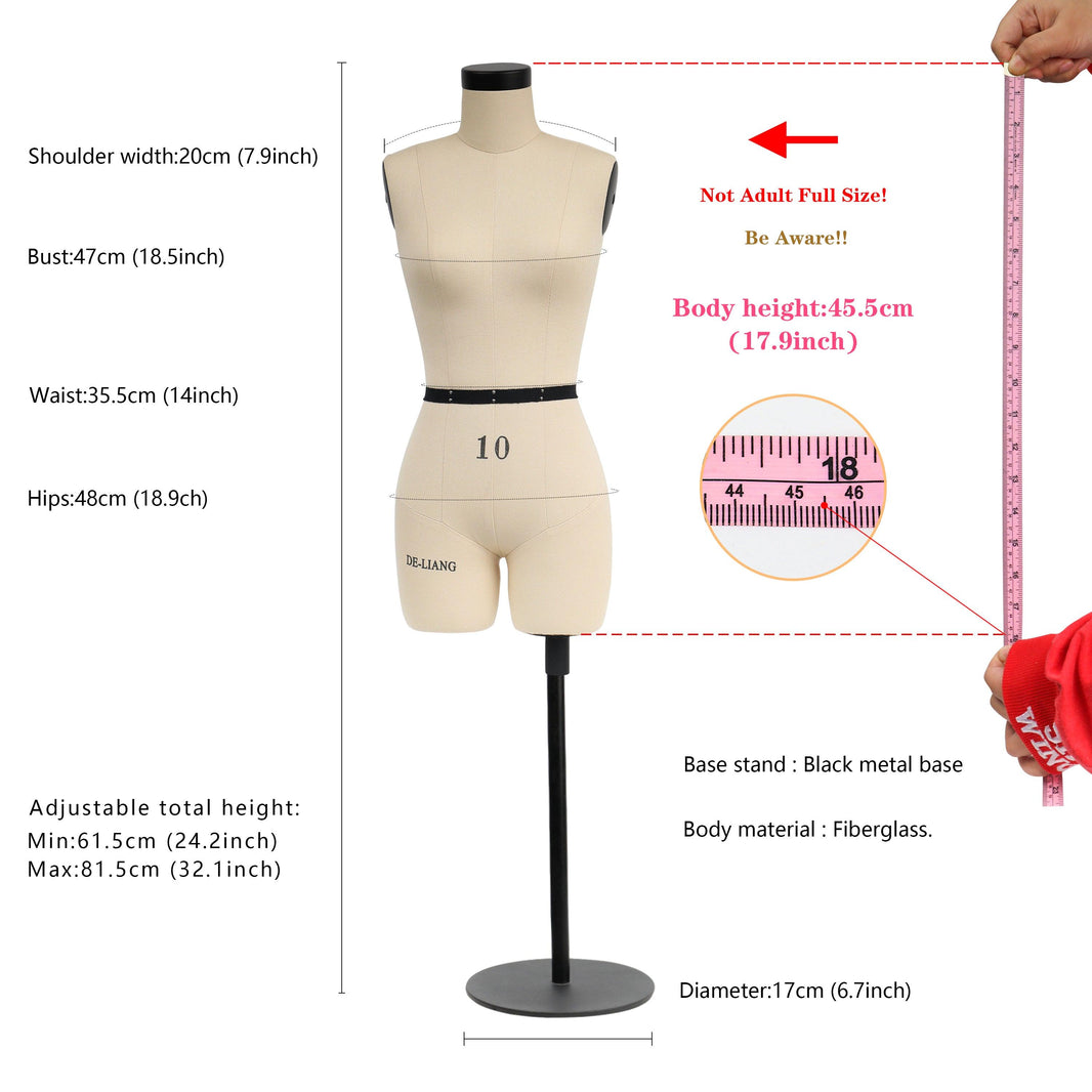 half scale mannequin mini miniature dressform dressmaker dummy fashion ...